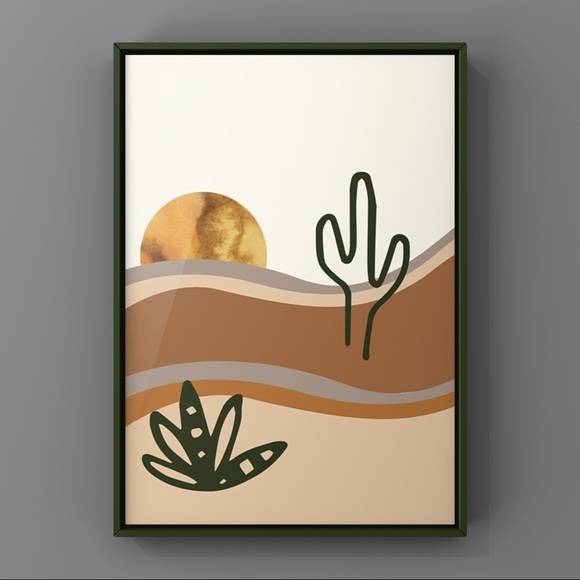 Triad Art & Design | Wall Decor | Modern Boho Sunset In Desert Cacti ...